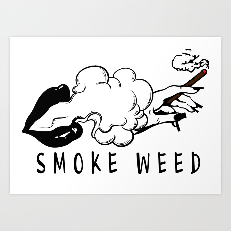 Smoking Weed Black And White