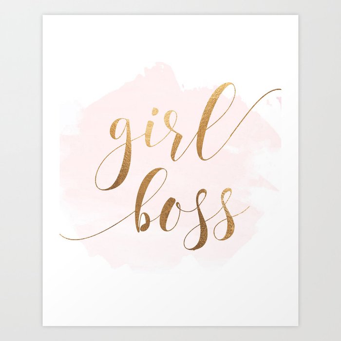 Girl Boss Gold Decor Gold Glitter Girl Boss Print Boss Lady Office