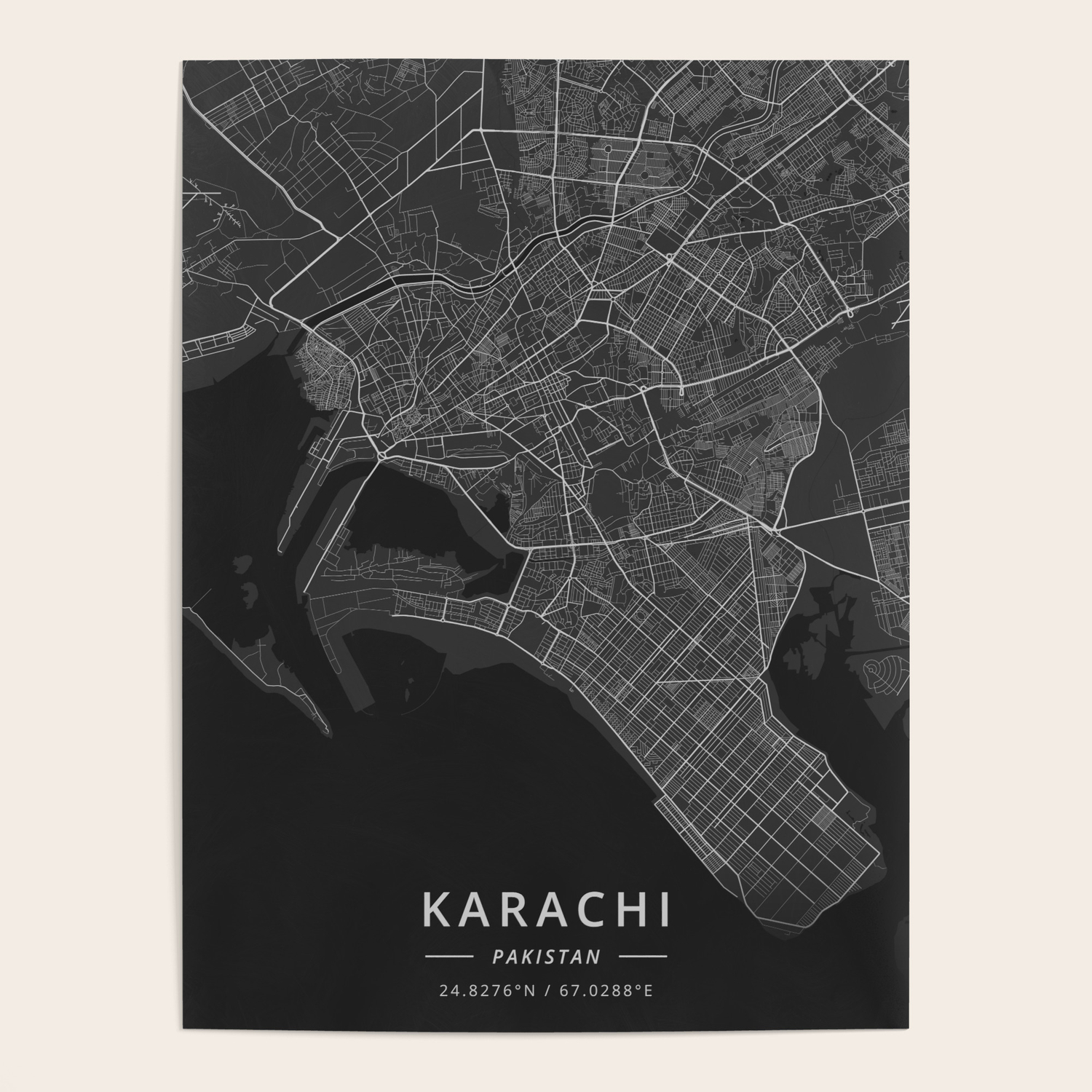 Prints map of Karachi Pakistan Karachi map art map poster Karachi map ...