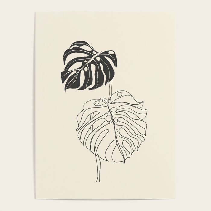 monstera leaf graphic