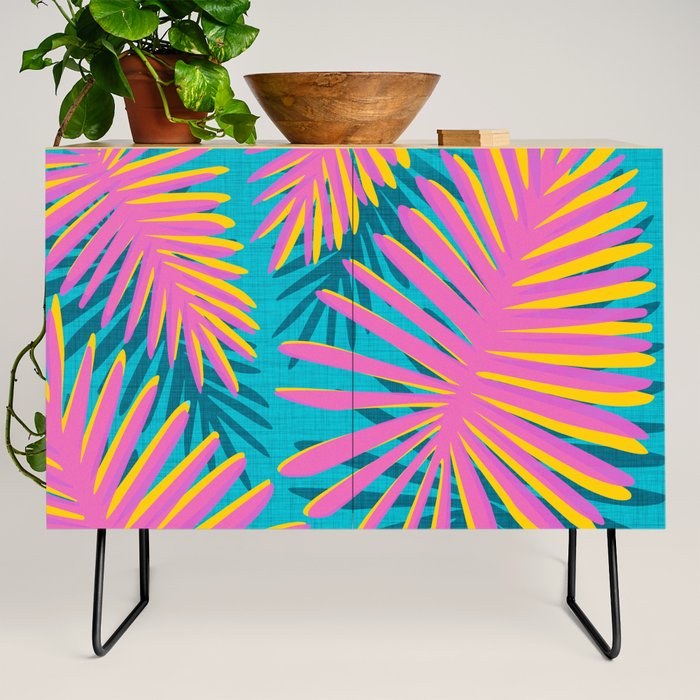 palm tree pattern credenza