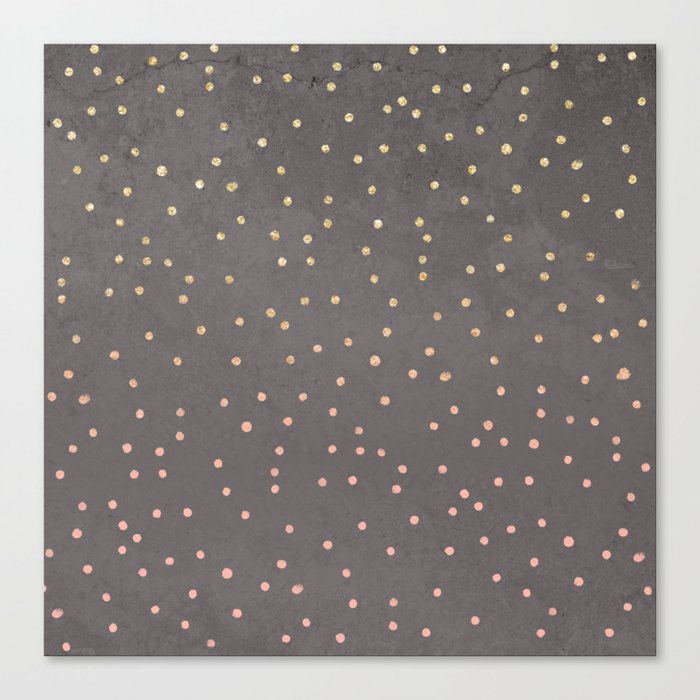 Gold Glitter Blush Pink Ombre Confetti Polka Dots Grey Cement Concrete