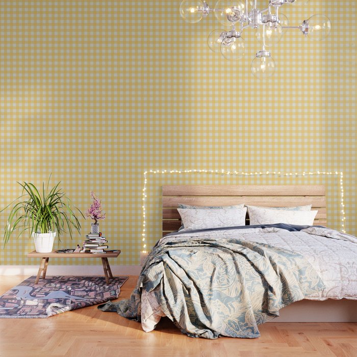 gingham background yellow