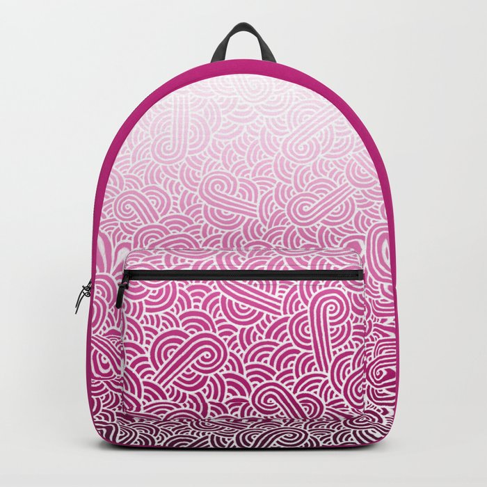 Faded Pink And White Swirls Doodles Backpack By Savousepate Society6