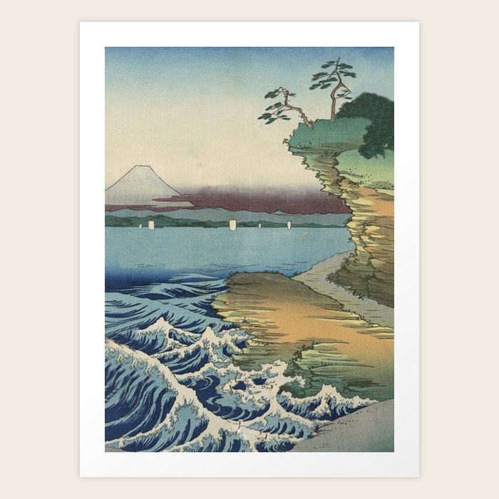Home & Living Wall Hangings Printable Vintage Japanese Neutral Ocean ...