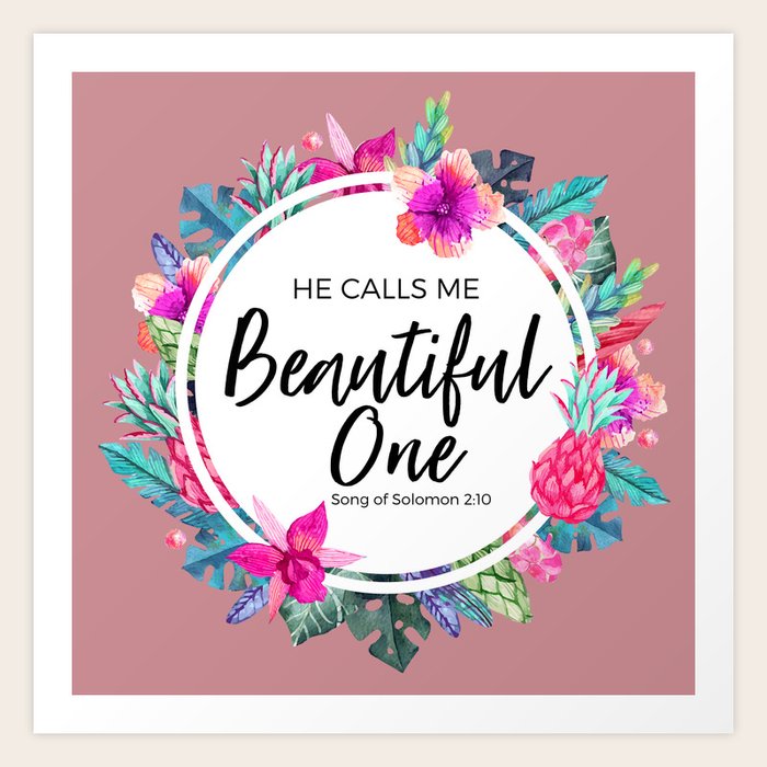Prints Minimalistic Wall Decor He Calls Me Beautiful One Wall Art Song ...
