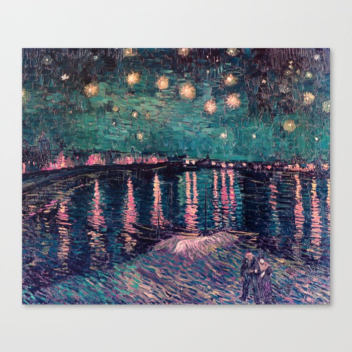 Van Gogh Starry Night over the Rhone deep pastel Canvas Print by Pure ...