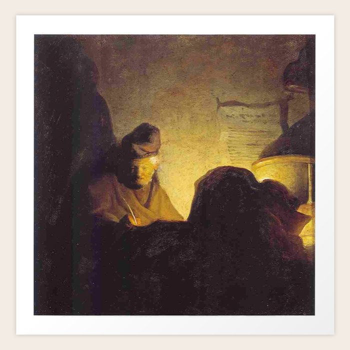 Rembrandt Writing On The Wall