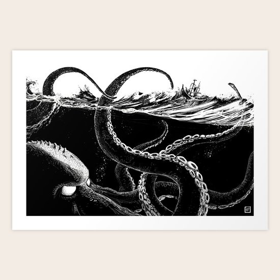 Kraken Rules the Sea Art Print by Nora Surojegin | Society6