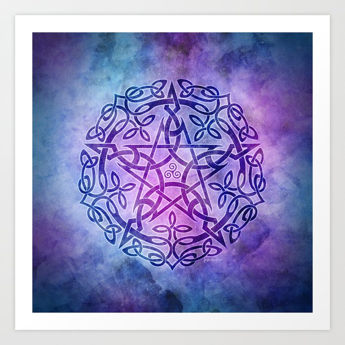 Mystic Purple Celtic Pentacle Pentagram Art Print by Brigid Ashwood ...