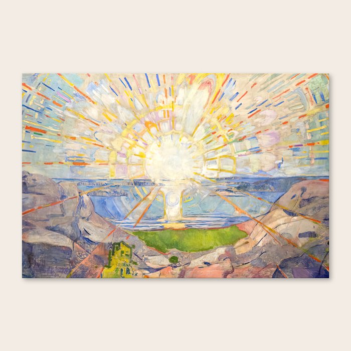 Edvard Munch the sun enhanced with artificial intelligence Canvas Print ...