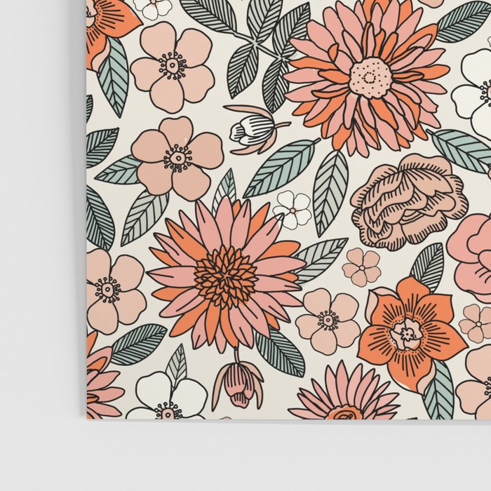 70s flower pattern
