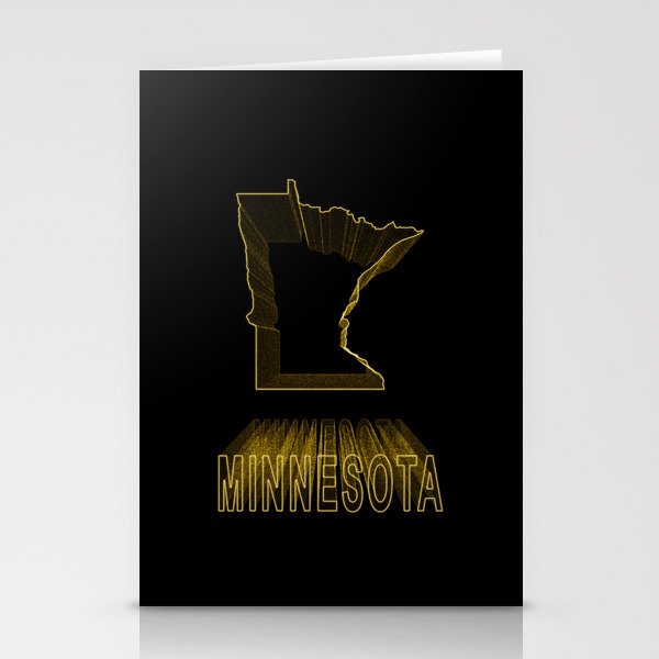 Map of Minnesota, Gold Map Stationery Cards by Allexxandarx | Society6
