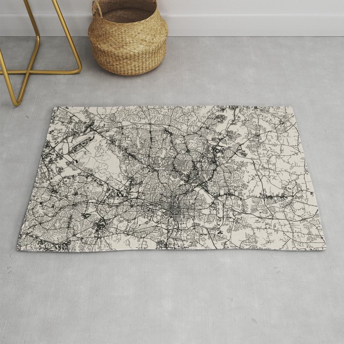 Raleigh, North Carolina City Map Drawing Rug by Lonely Cartographer ...