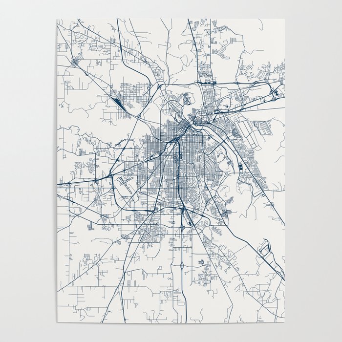 Shreveport City - USA - City Map Design Poster by Lonely Cartographer ...