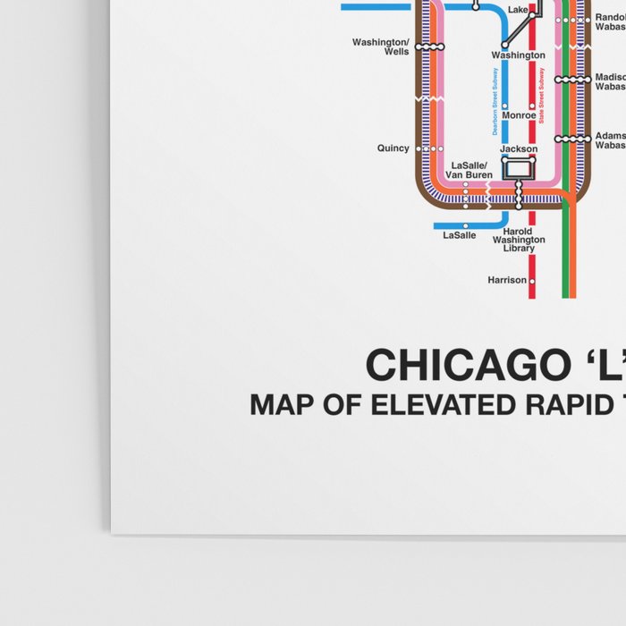 chicago transit map poster