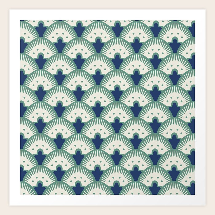 art deco fan pattern