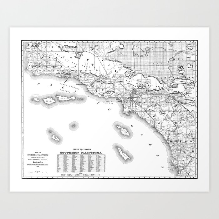 Southern California Map Wall