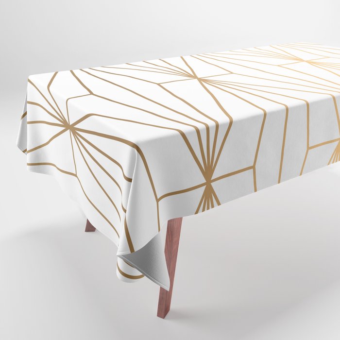 Gold Geometric Pattern Illustration Tablecloth by Vic Torys | Society6
