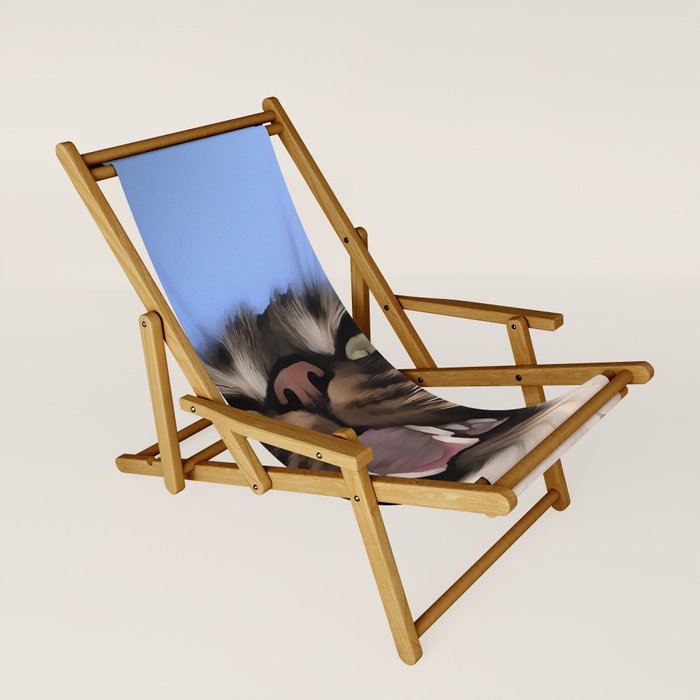 Plaintive Meow Of A Tabby Cat Acrylic Painting Sling Chair by taiche ...