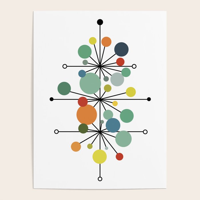 Atomic Age Nuclear Abstract Motif — Mid Century Modern Pattern Poster ...