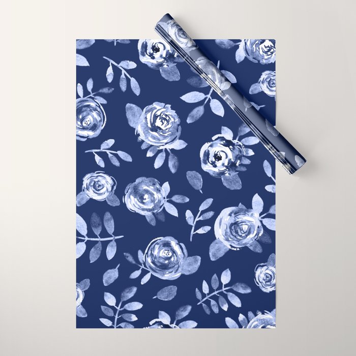 navy blue planner accessories Navy blue digital paper navy floral ...