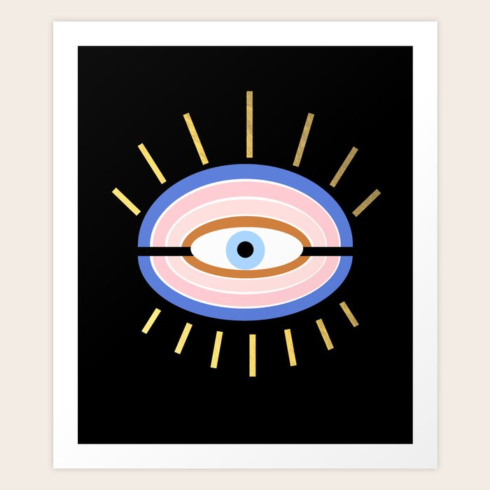 evil eye background black