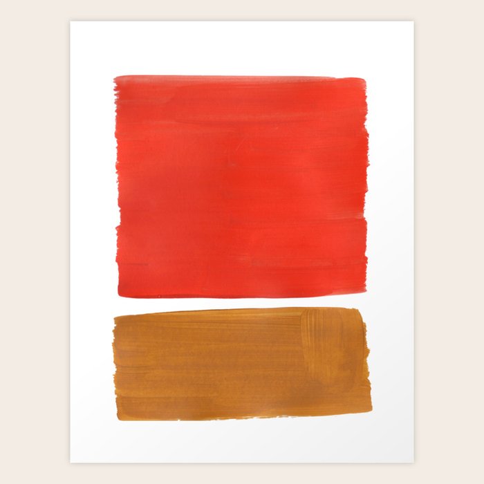 Minimalist Mid Century Modern Colorful Color Field Rothko Orange Yellow ...