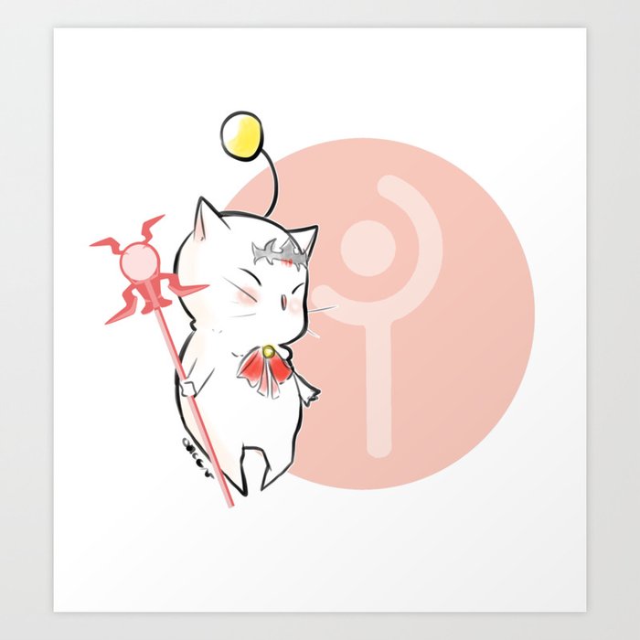 WHITE MAGE MOOGLE FFXIV Art Print by Oreen | Society6