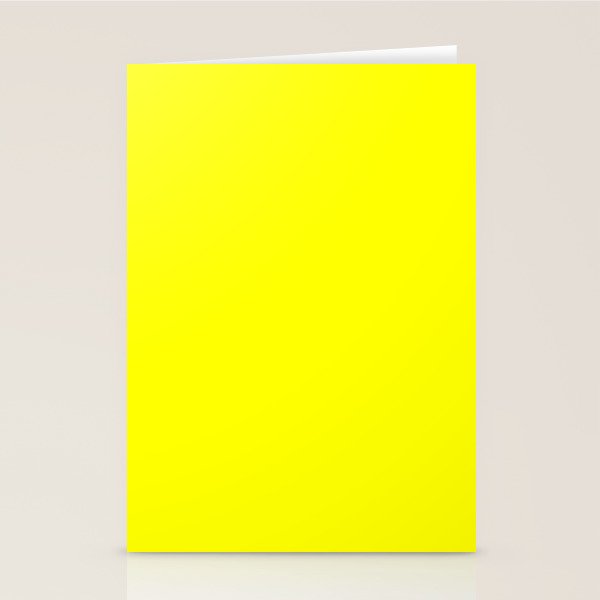 Bright Fluorescent Yellow Neon Stationery Cards by PodArtist | Society6