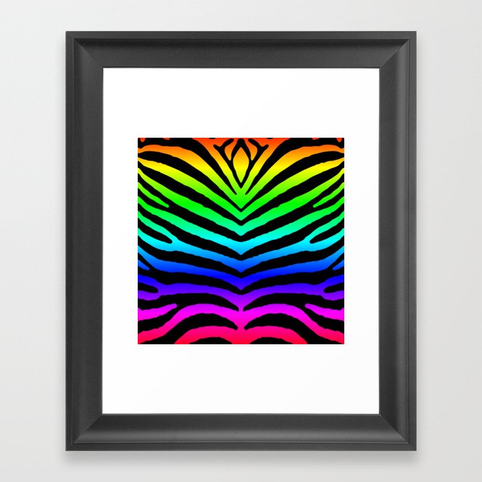 Neon Rainbow Zebra Print