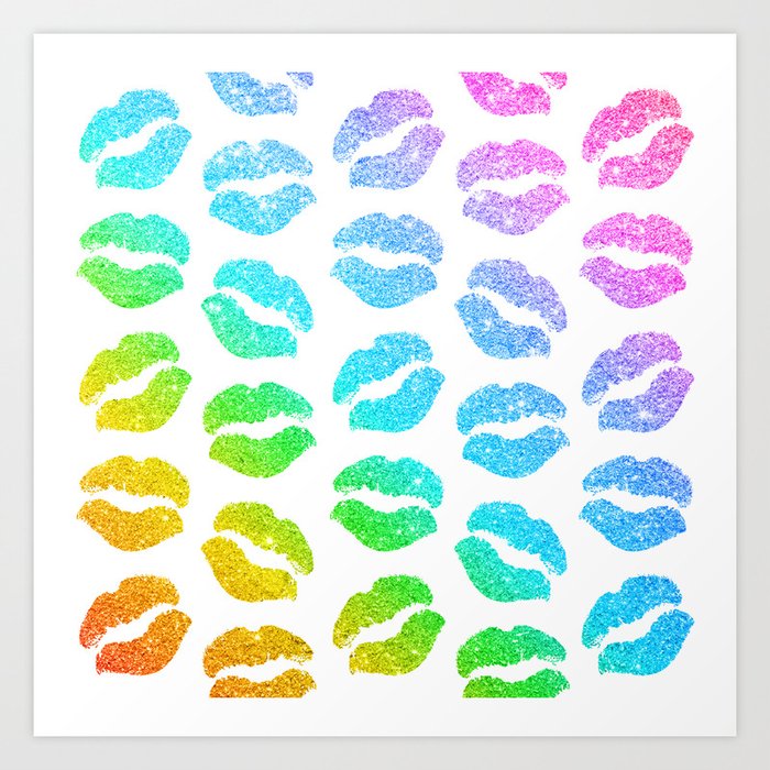 Rainbow Glitter Lips