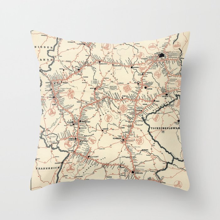 ADAC Autobahn-Karte. 1950 Vintage Map of Autobahn in Germany. Throw ...