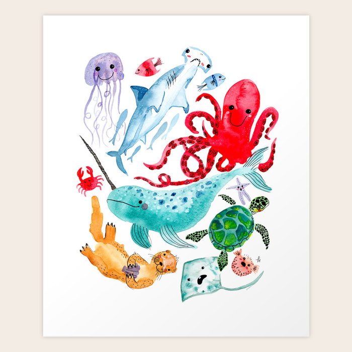 sea creatures prints