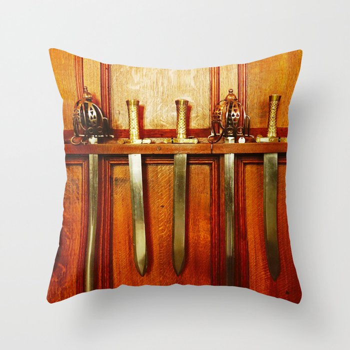 Medieval Swords in French Castle | Travel Photography Throw Pillow by ...
