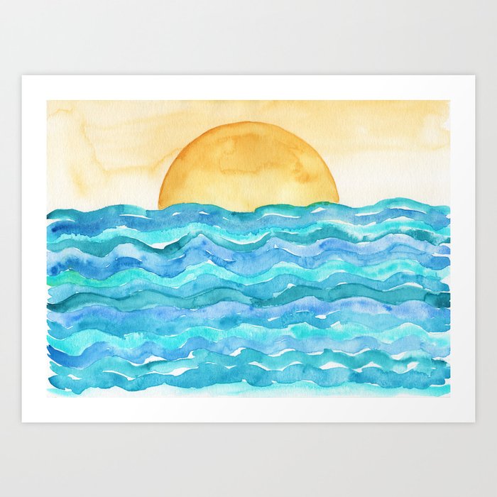 Watercolor Landscape Ocean