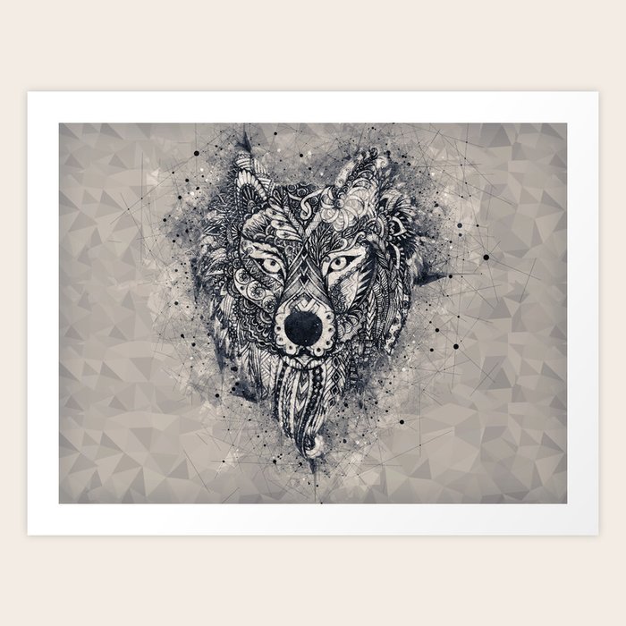 native wolf drawings