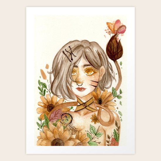 Mermaid Zodiac Wall Art Watercolor Painting Leo Leo Watercolor Zodiac ...