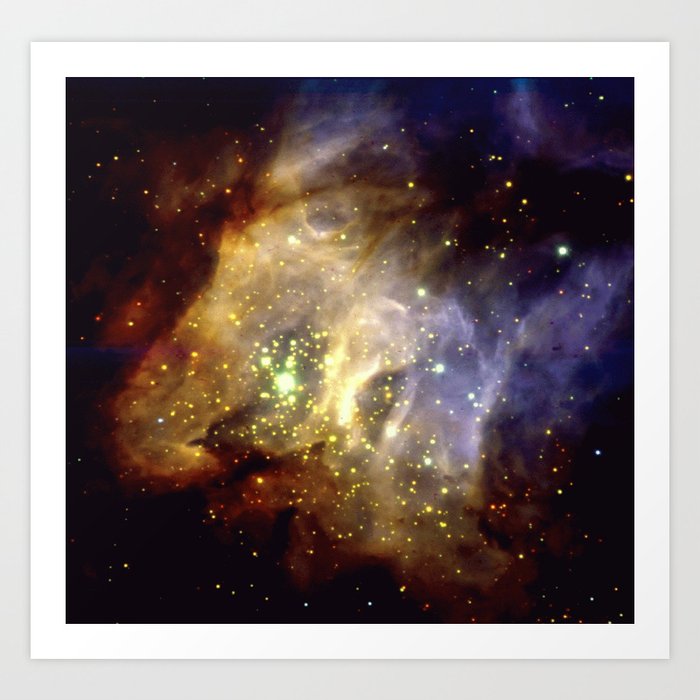 Blue And Gold Nebula Astronomy