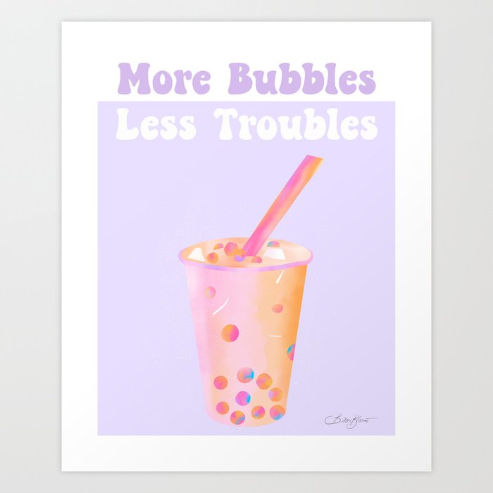 Bubble Tea Boba Tea Pastel Art Print by Baroo Bloom | Society6