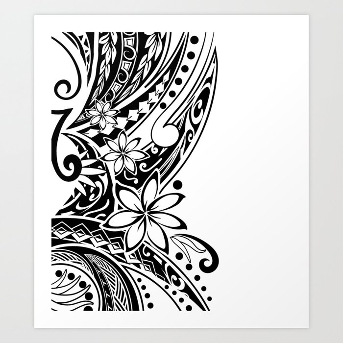 Hawaiian - Samoan - Polynesian Black Tribal Art Print by Sun n Threads ...
