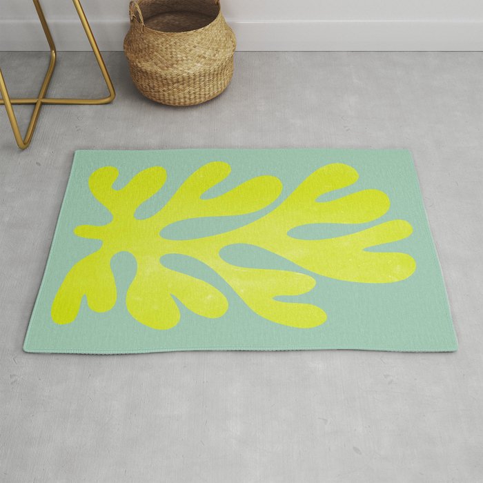 Lime & Sea Green: Matisse Paper Cutouts 06 Rug by ayeyokp | Society6