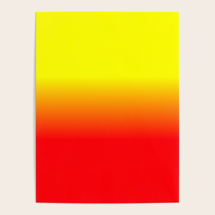 Neon Red and Neon Yellow Ombré Shade Color Fade Poster by PodArtist ...