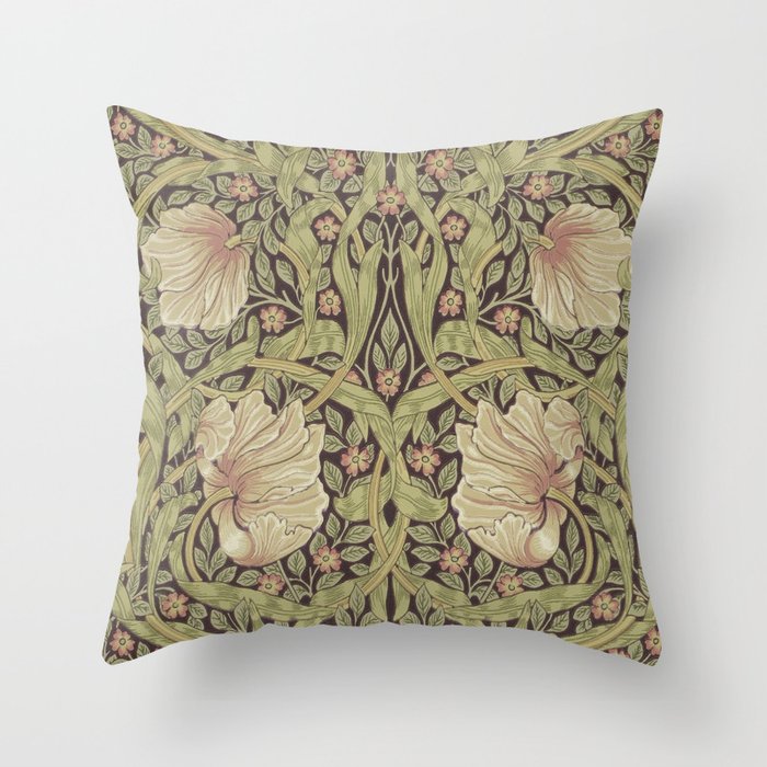 William Morris Vintage Pimpernel Bullrush Russet Throw Pillow by ... William Morris Vintage Pimpernel Bullrush Russet Throw Pillow by ...