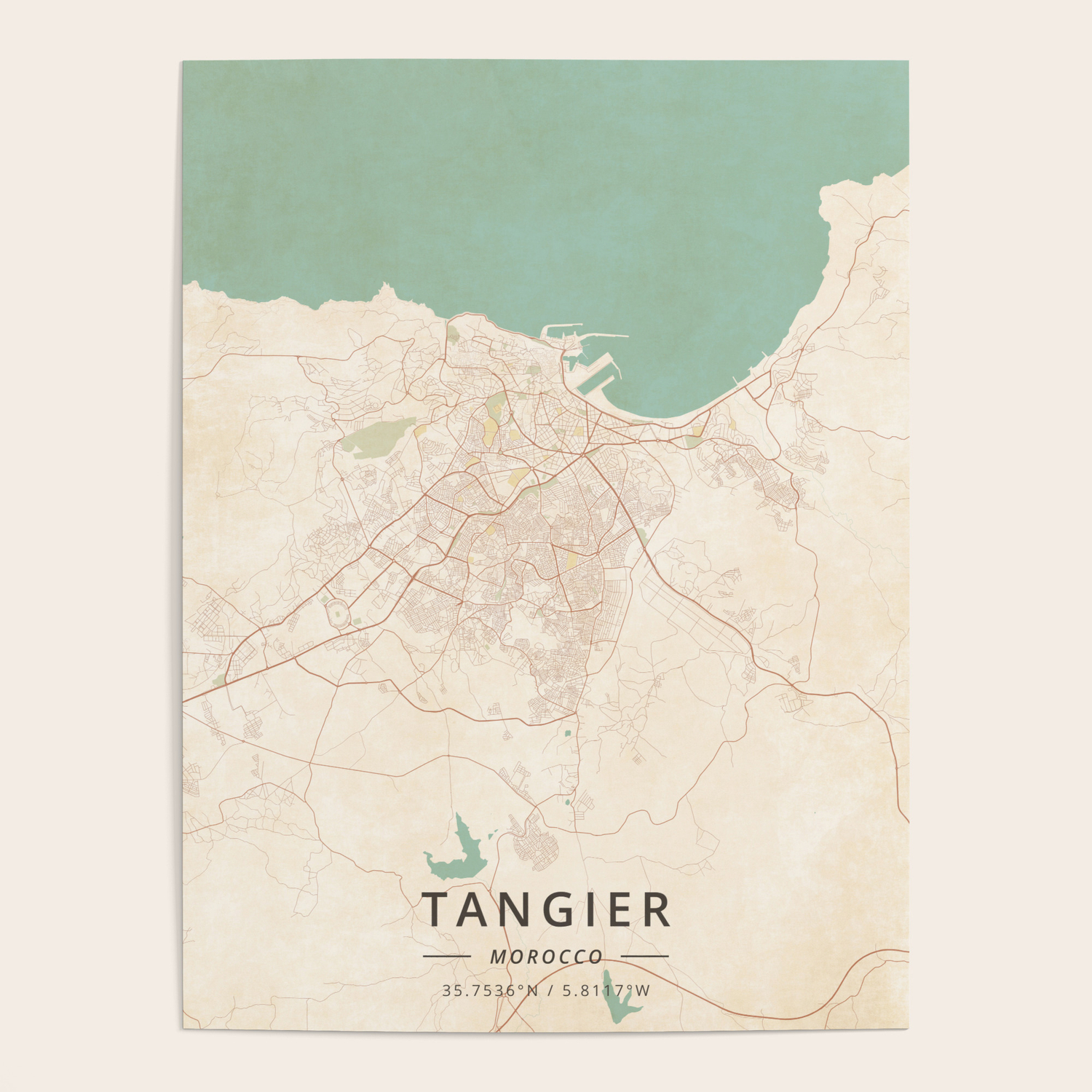 Home & Living Tangier map art city map print map poster Tangier map ...