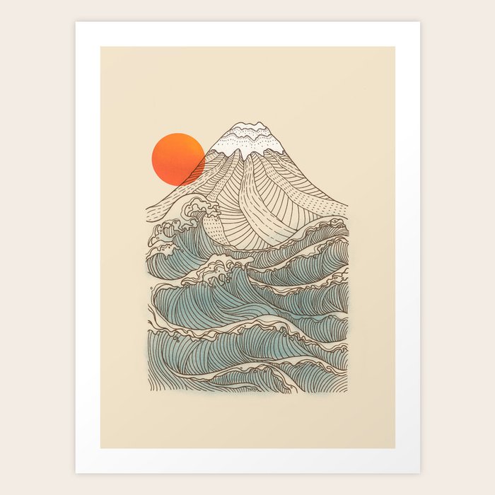 Mount Fuji the great wave Art Print by Jimmy Tan | Society6