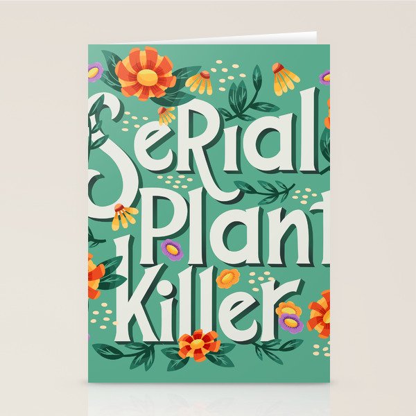 Serial plant killer lettering illustration with flowers and plants ...