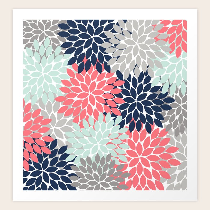 Coral And Mint Pattern