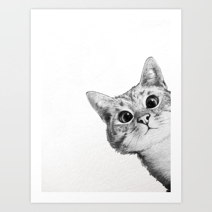 grey cat artwork