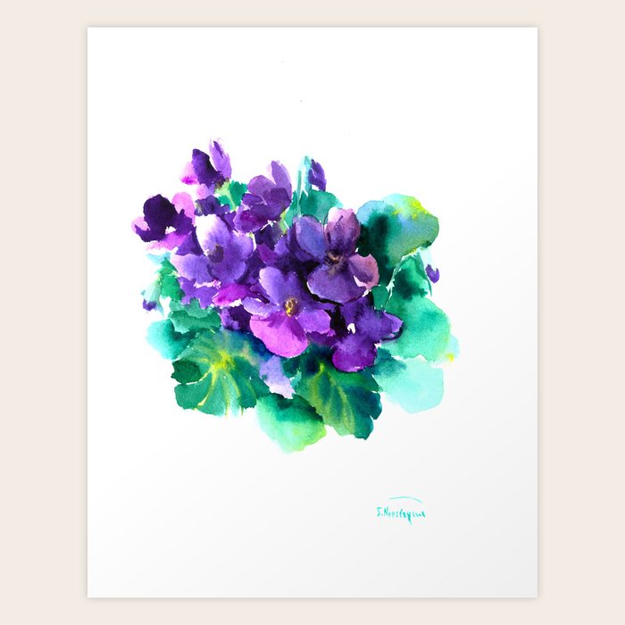 African Violet Painting